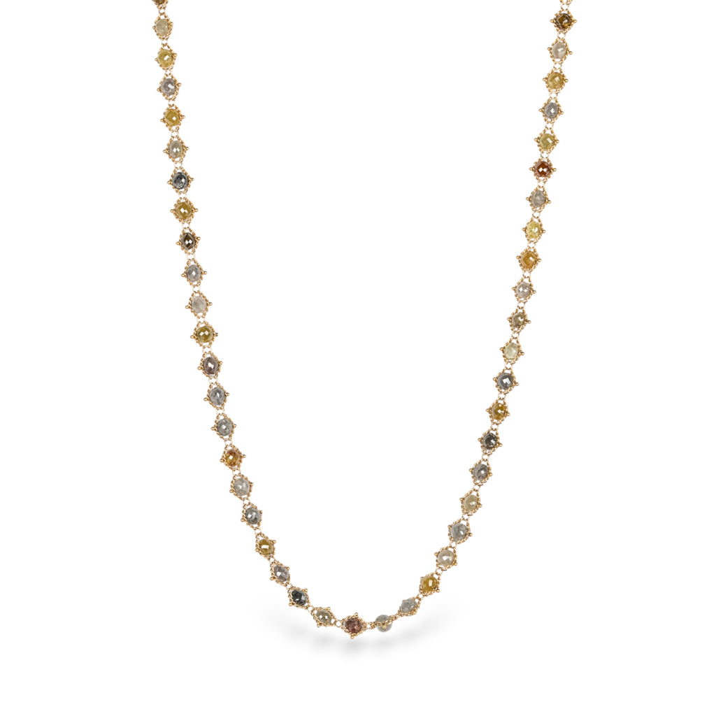 Woven Multi-Colored Diamond Necklace – Amáli Jewelry