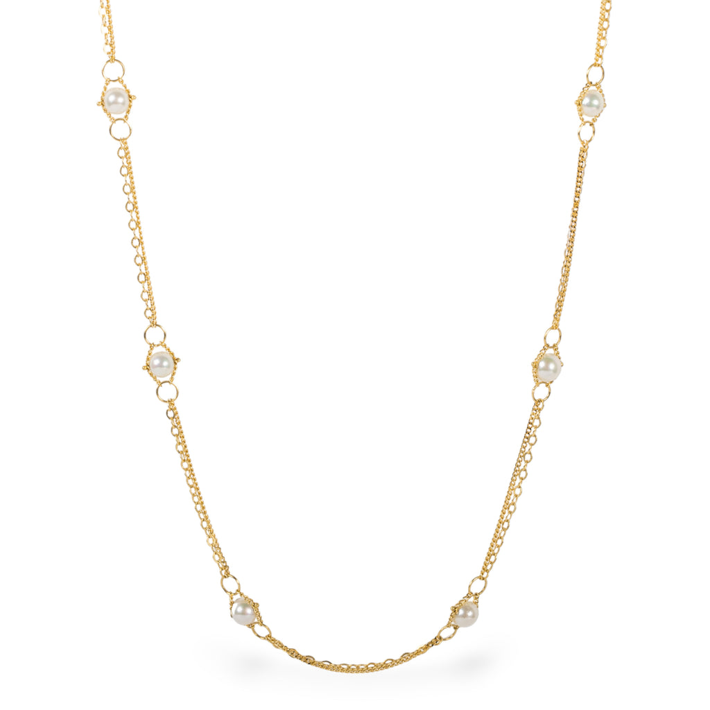 Pearl Deluxe Whisper Chain Necklace in 18k Gold – Amáli Jewelry
