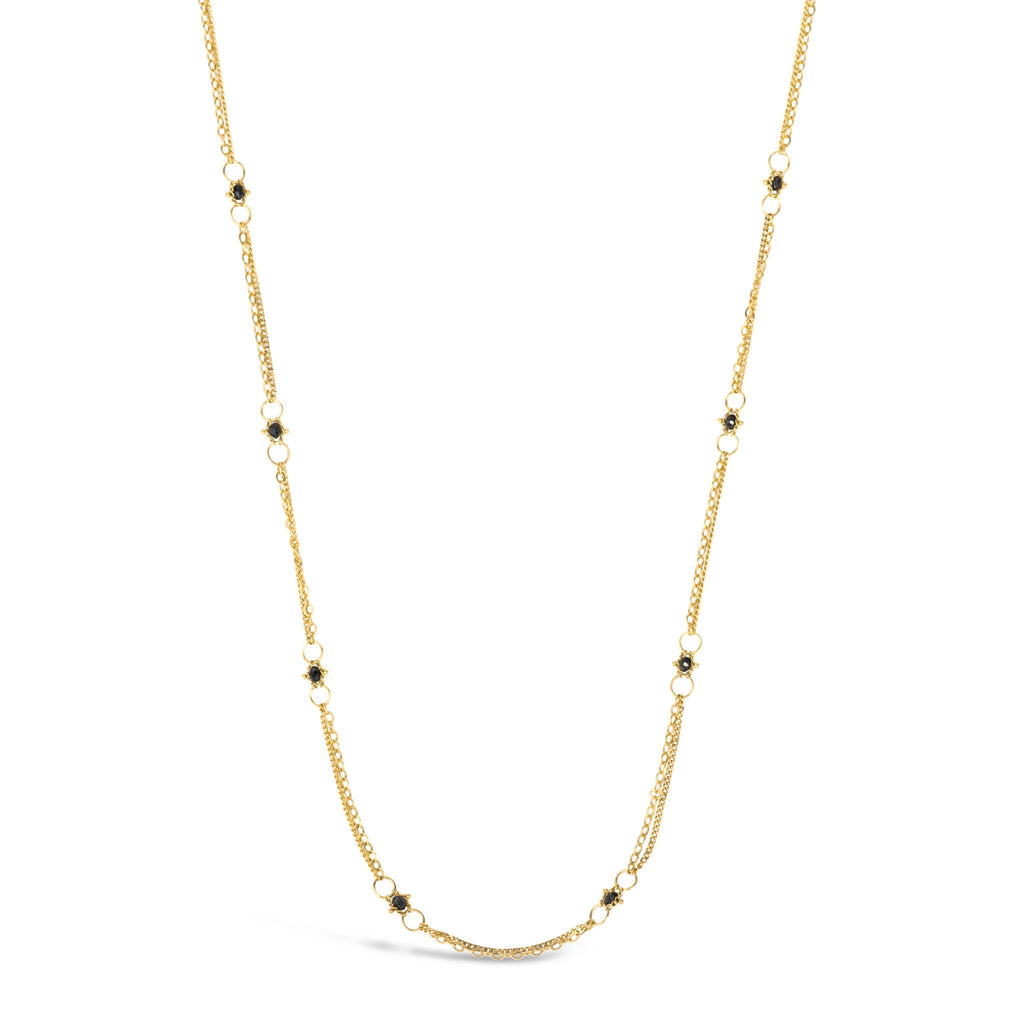 Black Diamond Whisper Chain Necklace in 18k Gold – Amáli Jewelry
