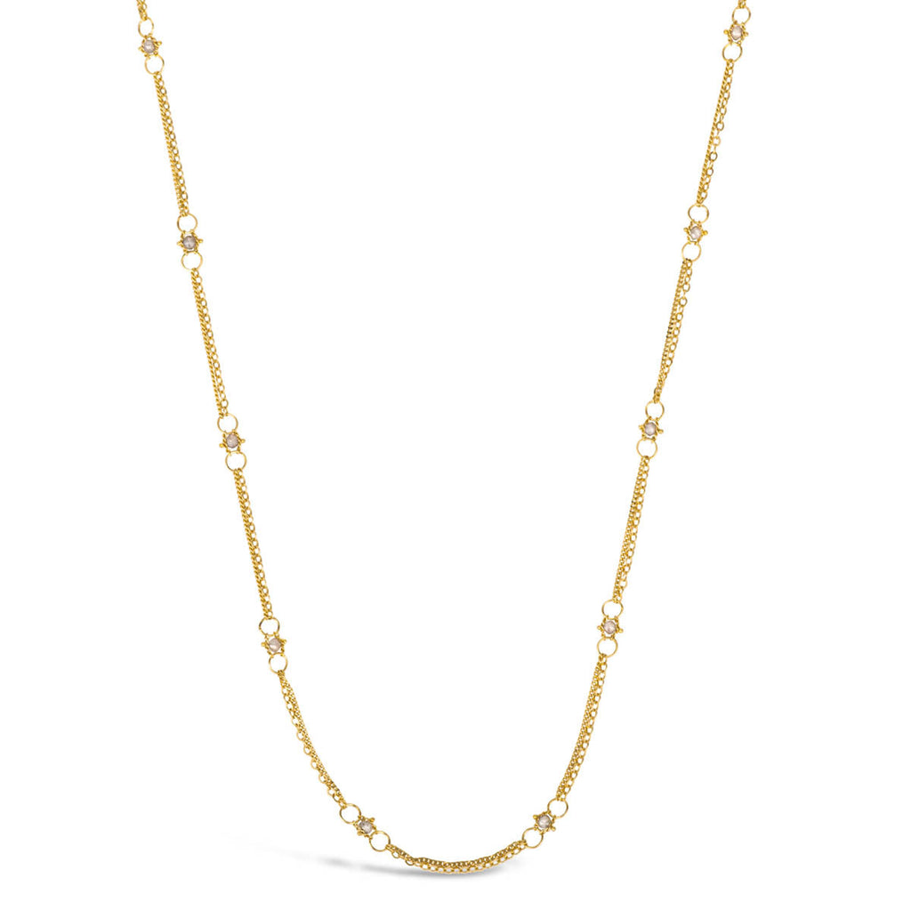 Silver Diamond Whisper Chain Necklace in 18k Gold – Amáli Jewelry