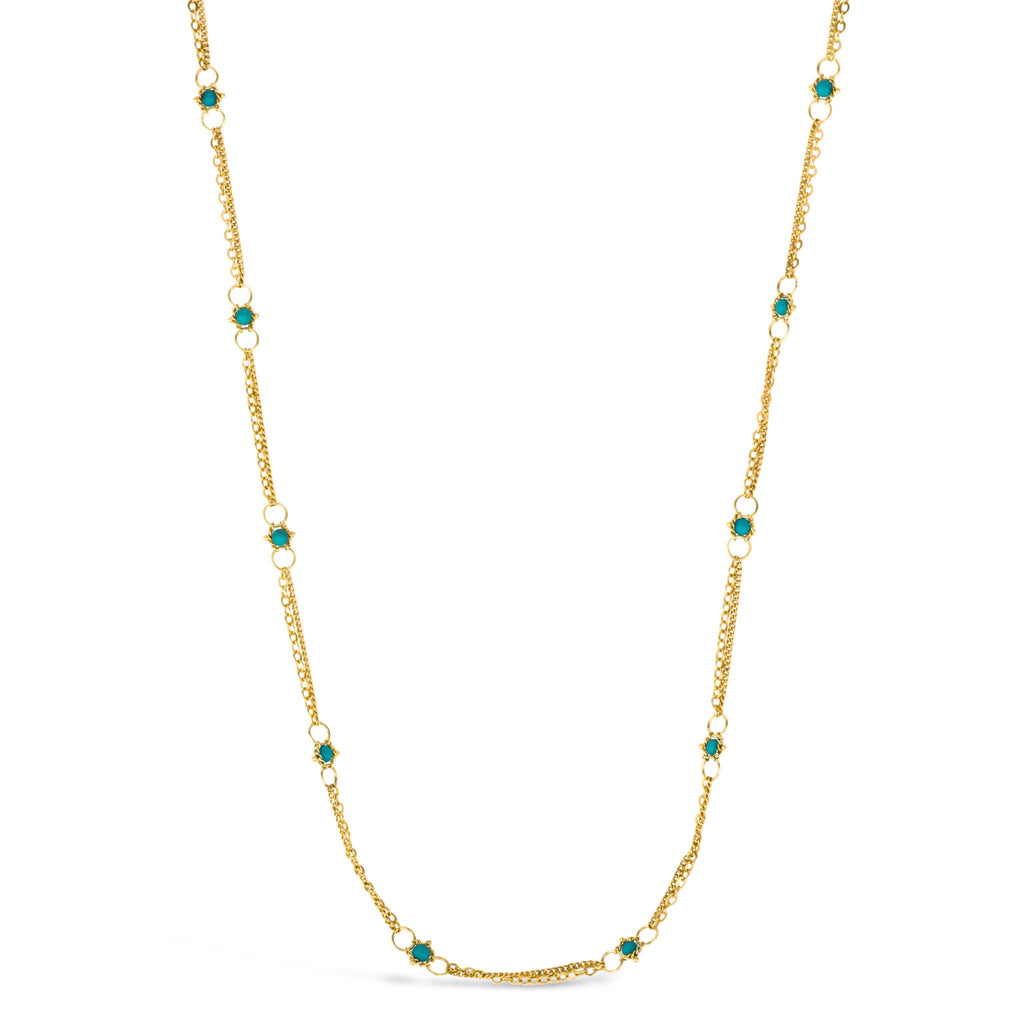 Turquoise Whisper Chain Necklace in 18k Gold – Amáli Jewelry