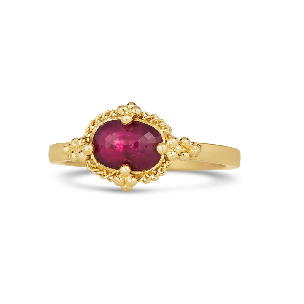 Petite Oval Ruby Ring – Amáli Jewelry